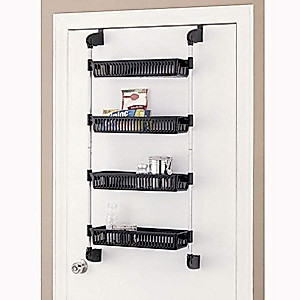 Organize It All Over The Door 4-Basket Hanging Storage Unit With Hooks