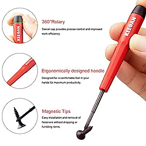 KEEGAN TOOLS 6-Piece Precision Handle Screwdriver Tool Set Eyeglass Repair Kit with Magnetic Screwdrivers, Phillips, Torx, Rotating Swivel End Caps Repair Tool for Mobile Phone Computer