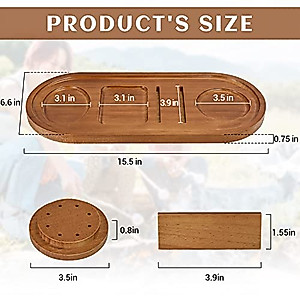 S'Mores Caddy,Wooden Smores Station,Wooden Serving Tray for Breakfast and Coffee, Farmhouse S'Mores Tray,Coffee Table Tray for Coffee Bar Accessories and Organizer Countertop