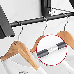 Drying Clothes Rack Wall Mounted Foldable Retractable Laundry Drying Rack Collapsible Laundry Organizer For Hanging Clothes Tripod Laundry Room Storage With 3pcs 15.7inch Rods For Balcony Bedroom Dorm