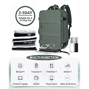 bergsalz Backpack For Women Travel Bag Weekender Lightweight Medium Backpack Olive Green For Men Hiking Waterproof Gym Bag Travel Essential Canvas Bag Carry On Backpack For Sport Fan Laptop Bag