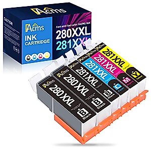 FACMS Compatible 280XXL Ink Cartridge Replacement for Canon 280 281 Ink Cartridges PGI-280XXL CLI-281XXL for PIXMA TR7520 TR8520 TS6120 TS6220 TS6320 TS8120 TS8220 TS9120 TS9520 TS9521C TS702 Printer