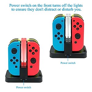 Charging Dock Station Compatible with Pro Controller/Joy Cons, FYOUNG Controller Charger Replacement for Switch/Switch Lite/Switch OLED with a Type-C Charging Cable- Black