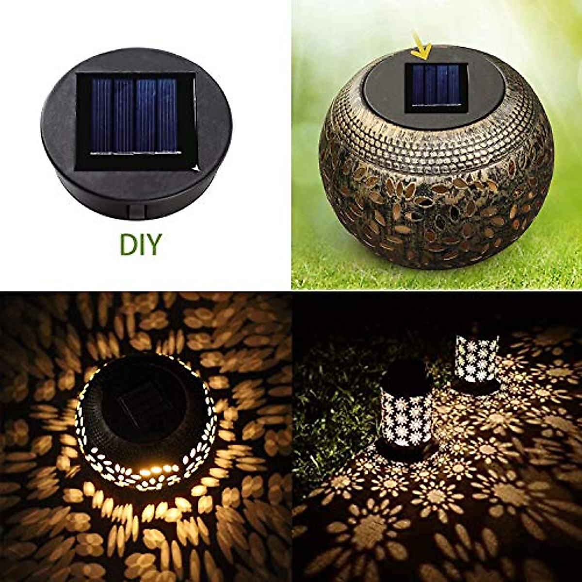 ZNYCYE 1P Solar Light Replacement Top(Top Size 2.76 in, Bottom Size 3.15 in)LED Solar Panel Lantern Lid Lights for Solar Lanterns Garden Patio Decor(Warm White)
