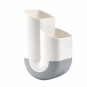 SOLUSTRE Hanging Utensil Wall Mount Utensil Drying Rack Plastic Utensil Holder Silverware Organizer Flatware Spoon Fork Storage Basket Kitchen Cutlery Drainer