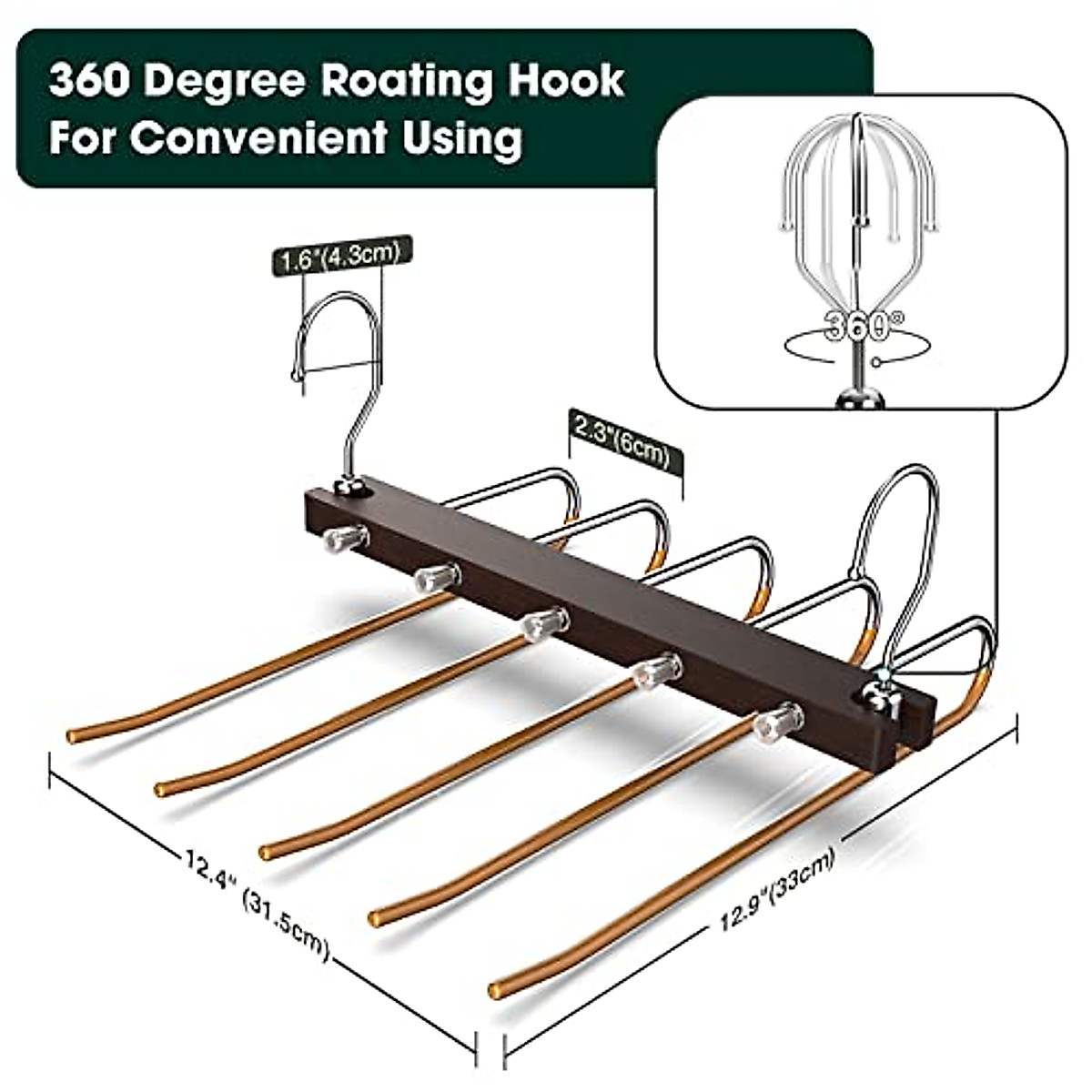 Ulimart Multi Functional Pants Rack -2 Pack- Pants Hanger 5-Layers Pants Hangers Space Saving,Pants Hangers for Men for Scarves Trousers Slack,Pants Organizer for Closet