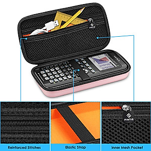 Graphing Calculator Carrying Case for TI-84 Plus CE, Fintie Hard EVA Shockproof Protective Box for TI-84 Plus/TI-83 Plus CE/Casio fx-9750GII (Rose Gold)
