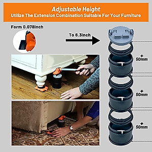 Simfelice Furniture Movers Heavy Duty Gooloo Furniture Movers with Wheels Furniture Lifter for Heavy Furniture Lift Mover Tool 4 Appliance Roller Sliders Furniture Moving Glides Supports 660 lbs