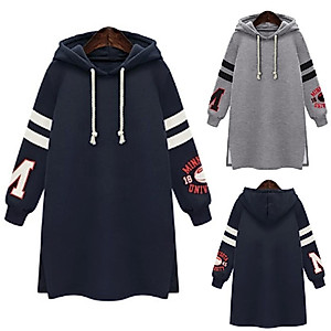 IEason Women Blouse 2017 Winter Womens Hooded Hoodies Sweatshirt Casual Coat Tops Pullover Plus Size (XL, Dark Blue)