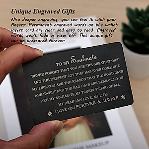 Engraved Wallet Love Note,Metal Wallet Card Gift for Men,Anniversary Gifts for Him,10th Anniversary Gift,Gift for Wife,Boyfriend Gift,Anniversary Cards for Husband,Birthday Gifts for Men