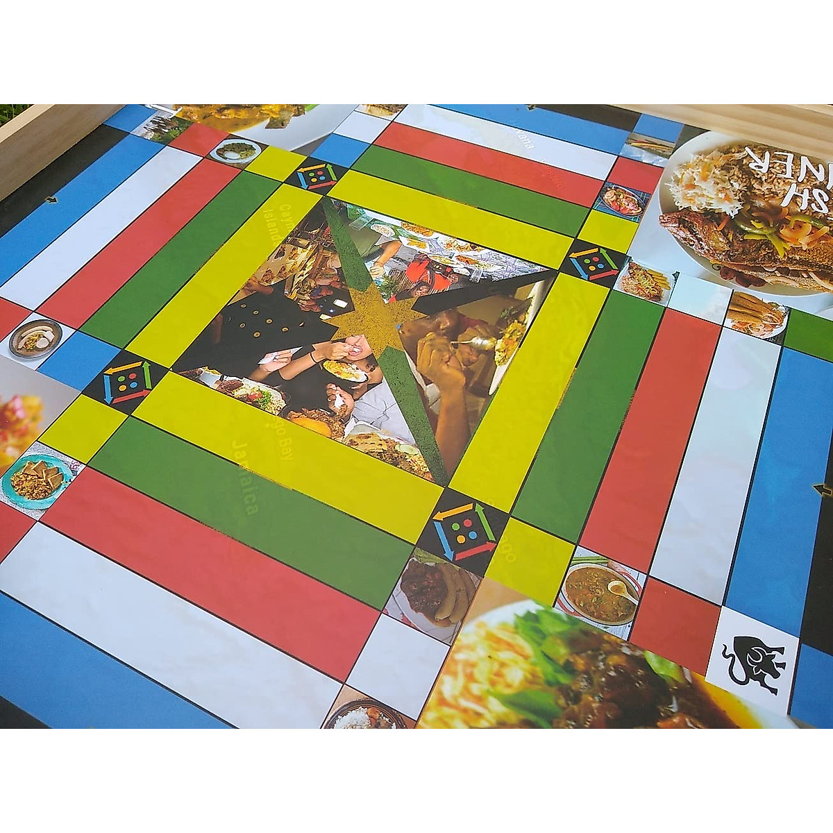 Jamaican Ludo Food Edition (Ludi/Ludy/Loodi) | 24in x 24in Board Game | Family Game Night Activity | Fun Easy Multi-Player Entertainment