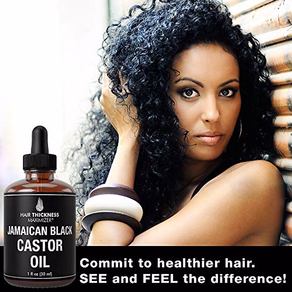 Jamaican Black Castor Oil For Hair Growth. Vegan Scalp Treatment For Women, Men with Dry, Frizzy, Weak Hair, Hair Loss 1oz
