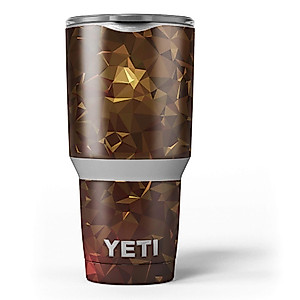 Design Skinz Dark Orange Geometric V13 - Skin Decal Vinyl Wrap Kit Compatible with The Yeti Rambler Cooler Tumbler Cups