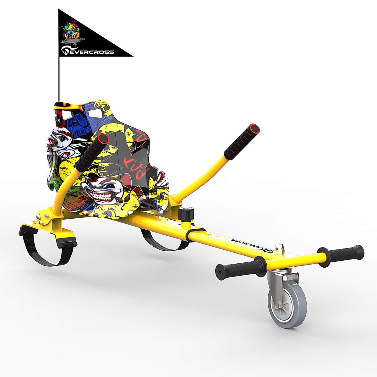 EVERCROSS Hoverboard Seat Attachment, New Gen Hoverboard Seat with Safety Brake System, Hoverboard Attachment with Adjustable Frame Length for 6.5" 8" 10" Hoverboard, Suitable for Kids & Adults