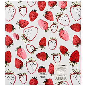 C.R. Gibson Strawberry Fields Pocket Page 3-Ring Card Book Binder Recipe Cards & Holder, 8.32" W x 9.4" L, Multicolor