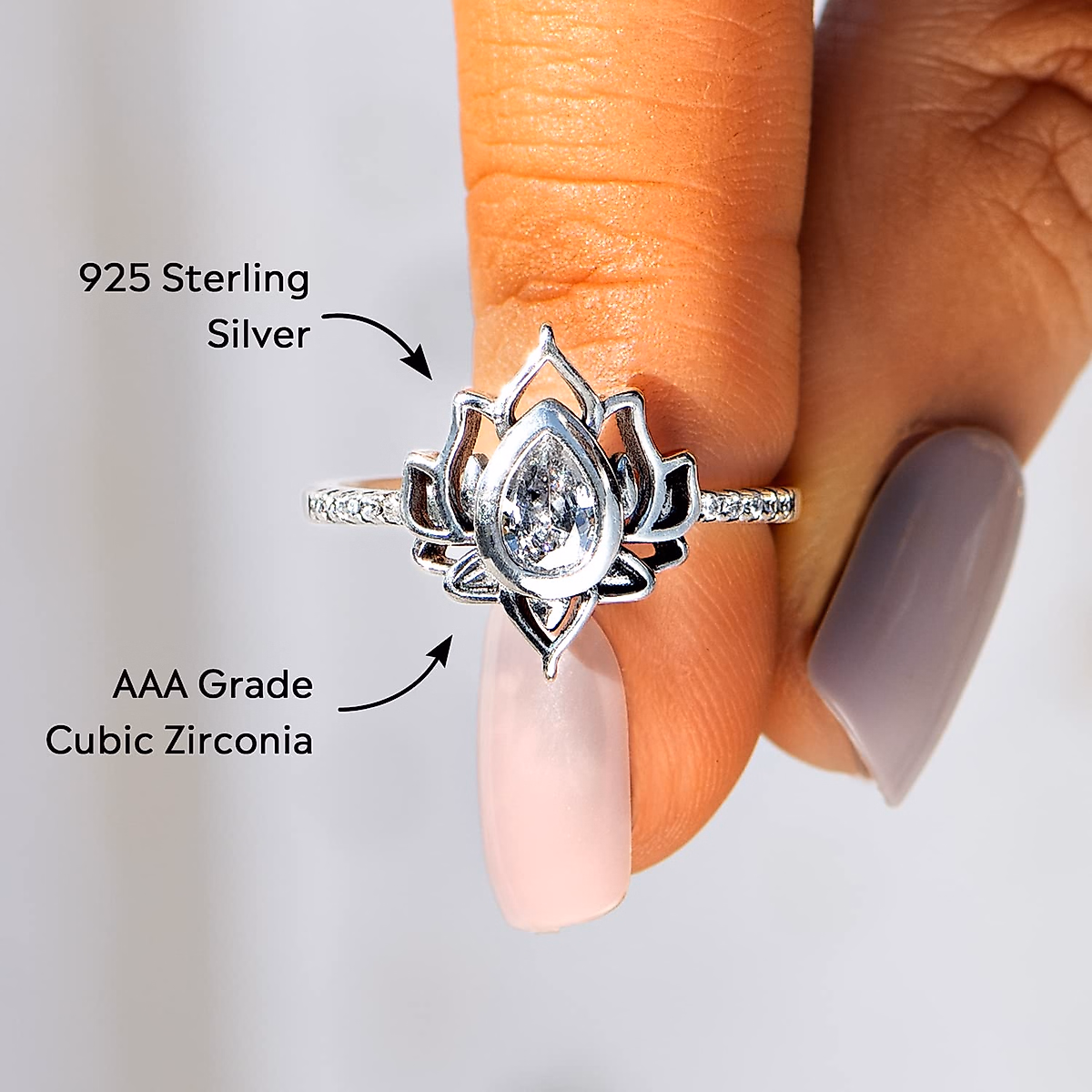 STORYJEWELLERY To My Daughter Lotus Ring, Lotus Flower Ring for Daughter, Empowering Ring for Daughter, Daughter Gift from Mom, Gifts for Daughter, Mother Daughter Jewelry(daughter plated 12)