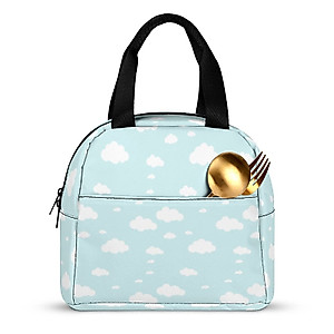 Clouds Lunch Bag for Women Men, Insulated Meal Bag, Lunch Tote Bag for Work Outdoor