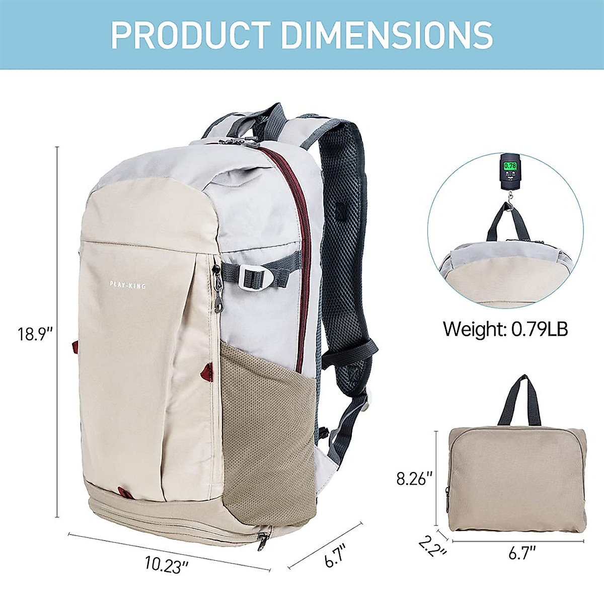 DAILY&DIARY 35L Camping Hiking Backpack for Women Men, Water Resistant Packable Backpack, Lightweight Daypack for Travel