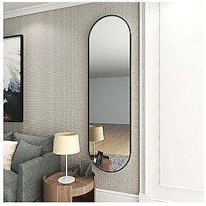 Ecentaur Full Length Mirror Wood Hanging Wall Over The Door Mirror Long Size Body Mirror for Bedroom Living Room