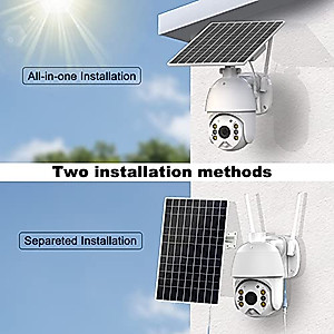 FUVISION Security Camera Wireless Outdoor, Solar Powered 2.4G WiFi 360° View Pan Tilt Spotlight Home Security System with 1080P Night Vision, 2-Way Talk, Color Night Vision, Motion Detection