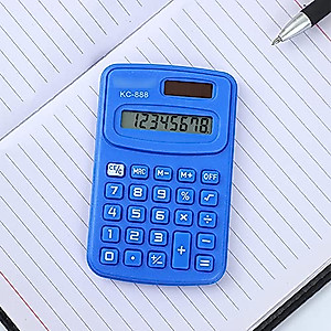 Pocket Size 8 Digit Calculator Solar Mini Basic Standard Calculators Button Battery Desktop Office School Kids Gift Accounting Tools Red