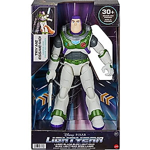Disney and Pixar Lightyear 12-in Action Figure with Motion, Lights & Sound, Buzz Lightyear with Slashing Laser Blade