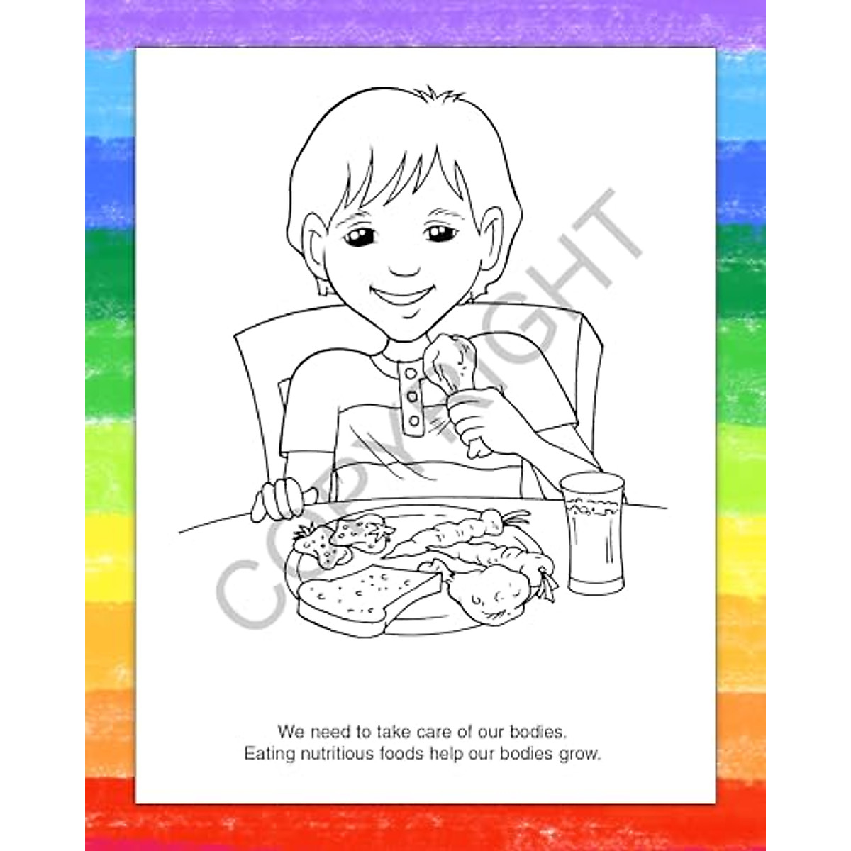 ZOCO - Good Nutrition - Educational Coloring Books (25 Bulk Pack, Without Crayons) - Healthy Eating Handout - Games, Puzzles, Fun Activities for Kids