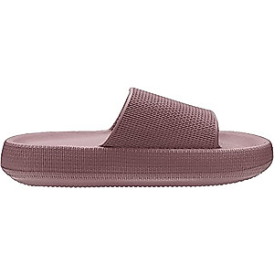 WHITIN Shower Slippers for Women Non Slip Cushioned Slides Size 9 10 Quick Drying Female Floor Outdoor Indoor Fashionable Lightweight Blush 40-41