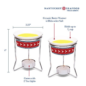 Nantucket Seafood Ceramic Butter Warmers, Lobster Design, Set of 2