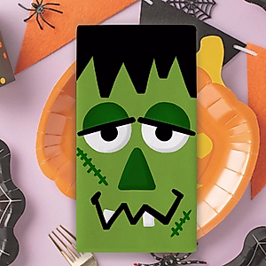 Croar Halloween Mummy Kitchen Dish Towels Set of 2, Frank.en Stein Drying Hand Towels Spider Baking Cooking Cloth, Funny Holiday Home Kitchen Decoration 18 x 26 Inch