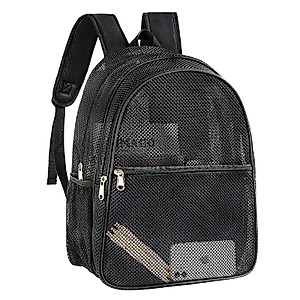 COVAX Mesh Backpack, Heavy Duty Mesh School Backpack, Black Mesh Backpack with Comfort Padded Back for Travel, Swimming, Beach, Outdoor Sports