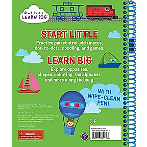 Wipe Clean Preschool Activity Book for Kids Ages 3 to 5: ABCs, Counting, Opposites, Shapes, Tracing, Pen Control and More (Start Little Learn Big Series)