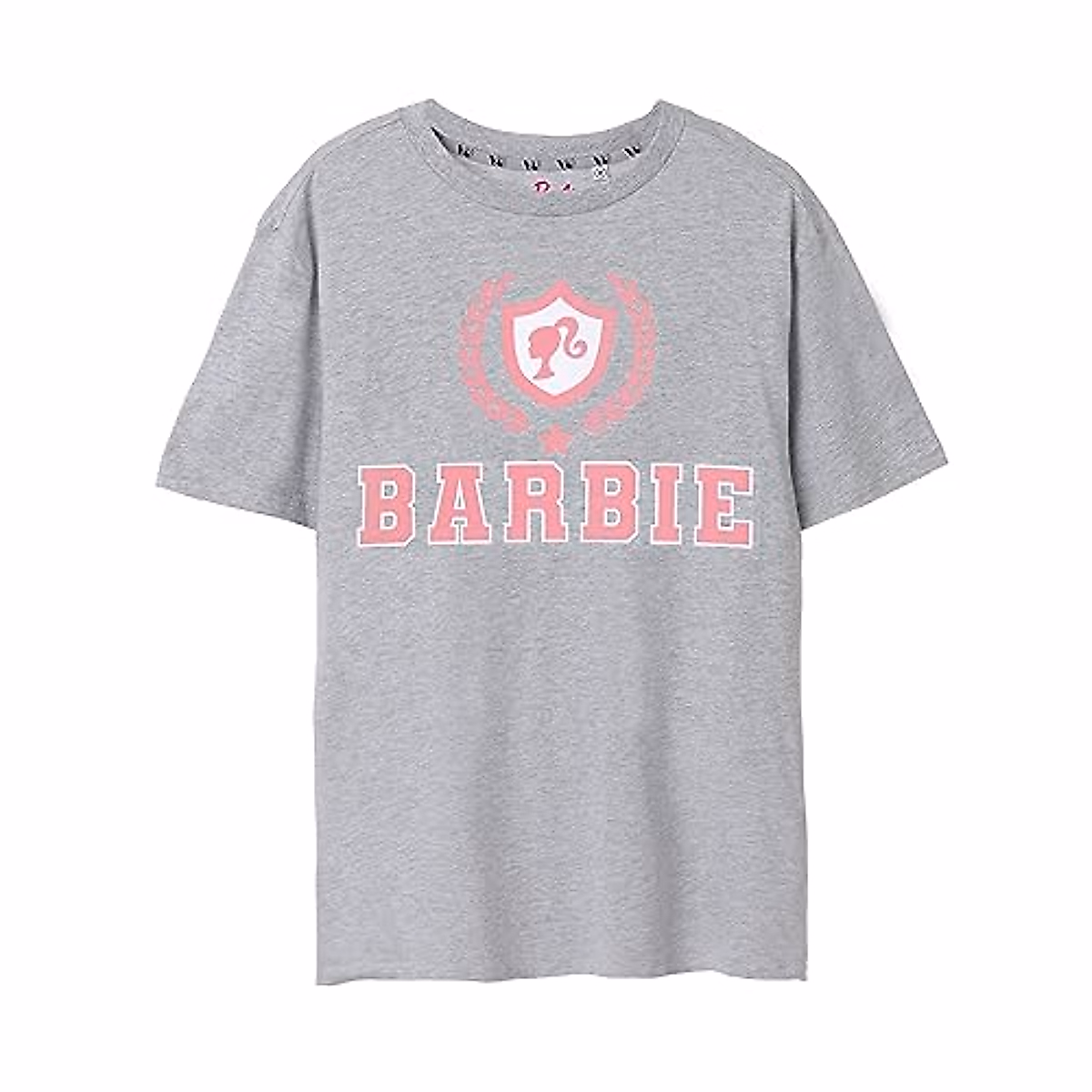 Barbie Women's Grey Marl Logo T-Shirt | Iconic Brand | Fashionable Top | Comfortable Retro Fit Movie Merchandise Gift - Large