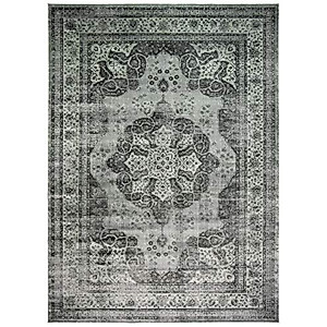 SAFAVIEH Vintage Collection Area Rug - 10' x 14', Grey & Multi, Oriental Traditional Distressed Viscose Design, Ideal for High Traffic Areas in Living Room, Bedroom (VTG158-770)
