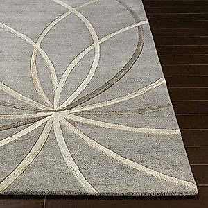 Mark&Day Wool Rugs, 8x10 Falher Modern Medium Gray Area Rug, Grey Cream Carpet for Living Room, Bedroom or Kitchen (7'6" x 9'6")