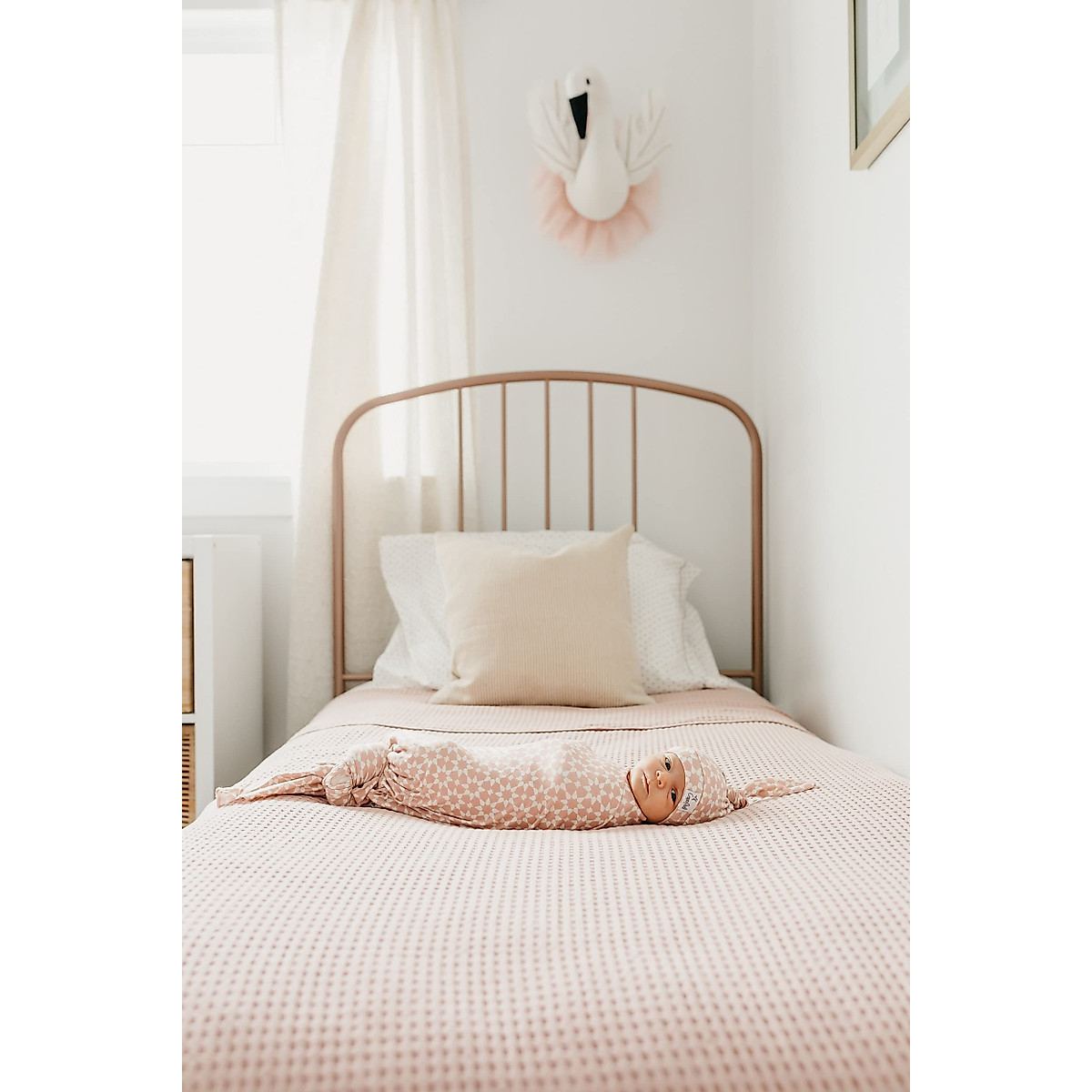 Large Premium Knit Baby Swaddle Receiving Blanket "Star" by Copper Pearl