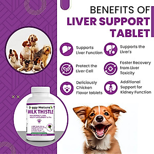 Milk Thistle for Dogs with High Potency Liver Health Supplement for Pets (120 tabs)