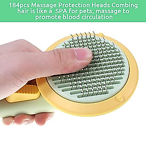 Cat Brush for Shedding - Cat Grooming Brush Cat Brushes for Indoor Cats Self Cleaning Pet Sicker Brush Dog Brush for Long or Short Hairs Easy Removes Mats, Tangles Loose Undercoat Hairs(Green)