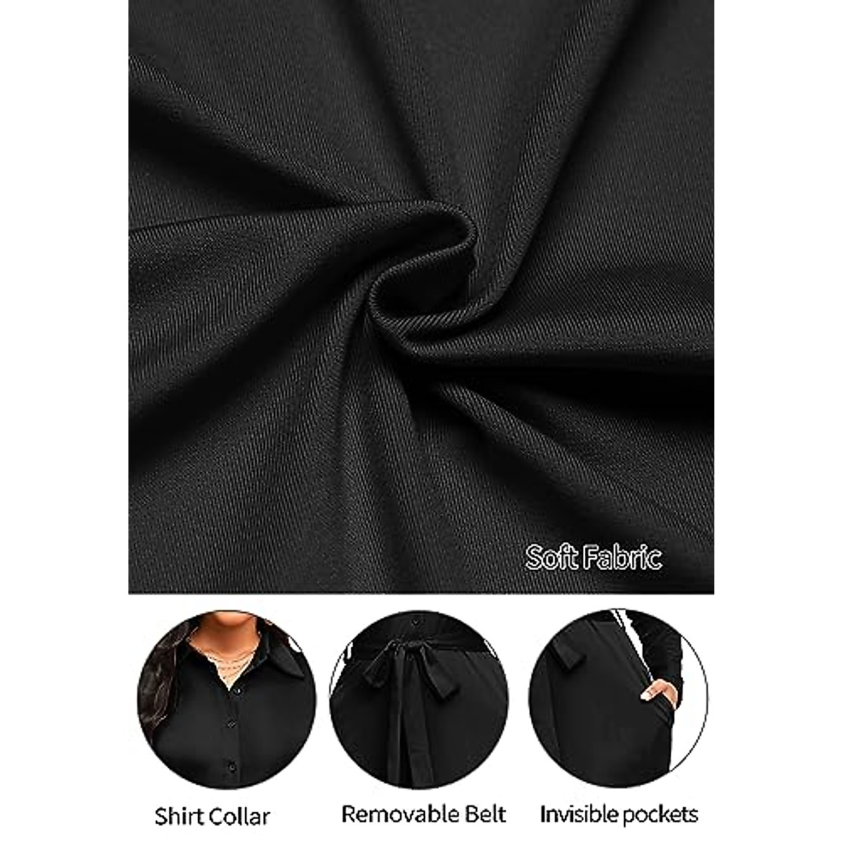 Women Maxi Button Down Long Sleeve Print Dress Casual with Pockets and Belt Maternity Dress