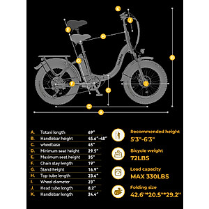 Heybike Ranger Electric Bike for Adults, Peak 1400W Upgraded Motor Ebike, 28MPH [20" Fat Tire All-Terrain] 600Wh Removable Battery Folding Step-Thru Moped E Bike with Front Suspension