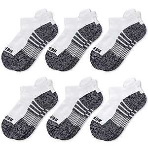 BERING Kids' Athletic Cushioned Ankle Socks 6 Pairs Low Cut Tab for Youth Boys Girls