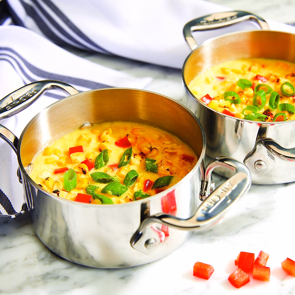 All-Clad 59914 Stainless Steel Dishwasher Safe 0.5-Quart Soup / Souffle Ramekins Cookware Set, 2-Piece, Silver