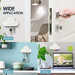 Dadanism Magnetic Wall Key Holder - [2 Packs] Novelty Adhesive Magnetic Key Hanger Organizer, Keep Keychains and Loose Keys Securely in Place - White