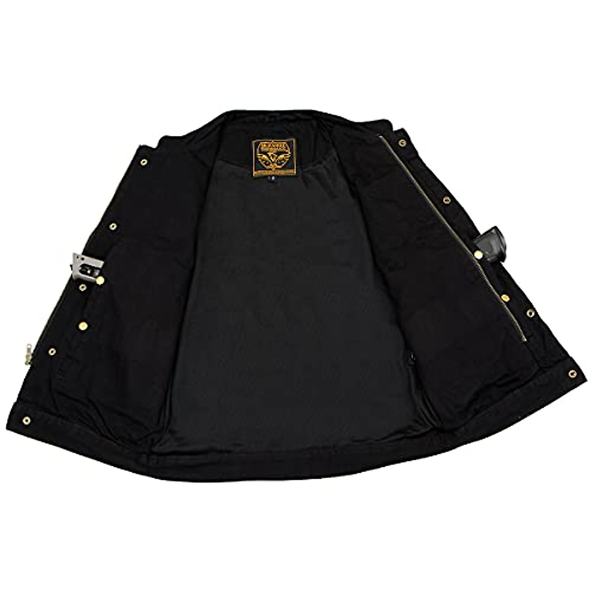 Milwaukee Leather MDM3000 Men's Black Denim ‘Quick Draw’ Dual Closure Club Style Vest - X-Large