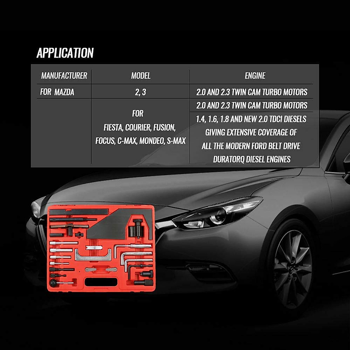 Highking Tool Compatible with Camshaft Alignment Engine Timing Tool Ford Mazda 2.0 2.3