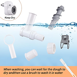 Pasta Maker Attachment for KitchenAid Stand Mixers Included 6 Different Shapes of Pasta Outlet, Durable Pasta Press Attachments and Cleaning Brush,White