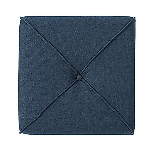 Christopher Knight Home Kenyon Fabric Square Ottoman, Navy Blue 16.5 x 16.5 inch