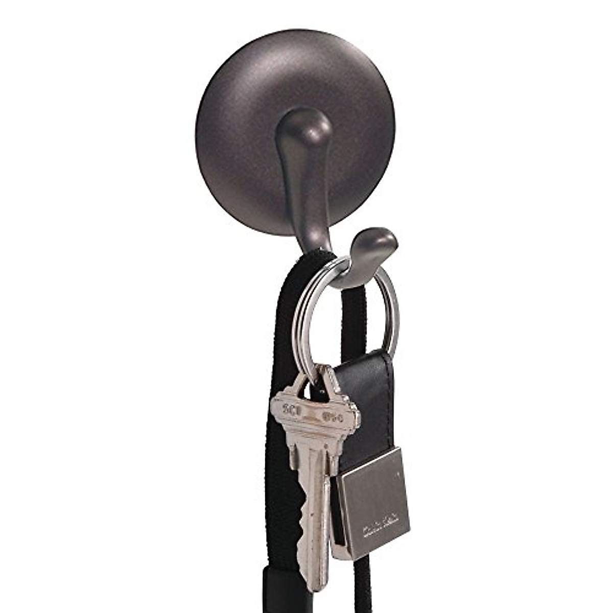 iDesign York BPA-Free Plastic AFFIXX Self-Adhesive Storage Hooks - 2.3" x 2" x 1.5", Bronze (Pack of 2)