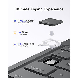 Inateck for iPad 10th Gen Case with Keyboard, Ultralight iPad Keyboard Case for iPad 10 Gen 2022,iPad Air 6 2024 11",iPad Air 5/4(2022/2020) 10.9",iPad Pro 11 4/3/2/1,with Pencil Holder,BK2007 Gray