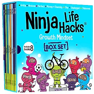 Ninja Life Hacks Growth Mindset 8 Book Box Set (Books 9-16: Perfect, Money, Anxious, Gritty, Dishonest, Shy, Unplugged, Diversity)